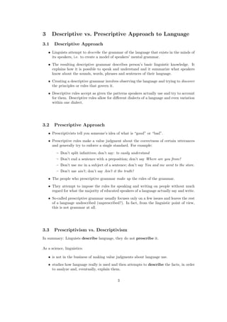 Linguistics notes 1 | PDF