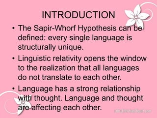 Linguistics relativity | PPTX