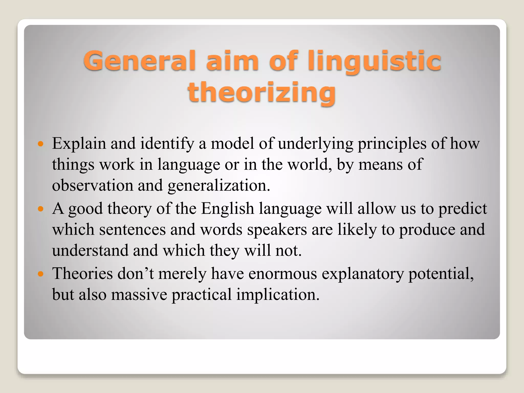 Linguistic theories approaches and methods | PPTX