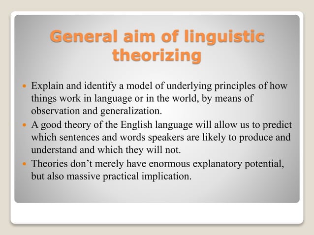 Linguistic Theories Approaches And Methods Pptx Science