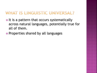 Linguistic Universal | PPTX