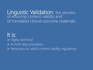Linguistic Validation: Everything You Need To Know | PPTX