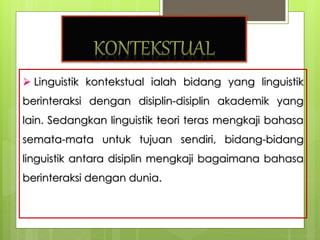 Linguistik kontekstual | PPT