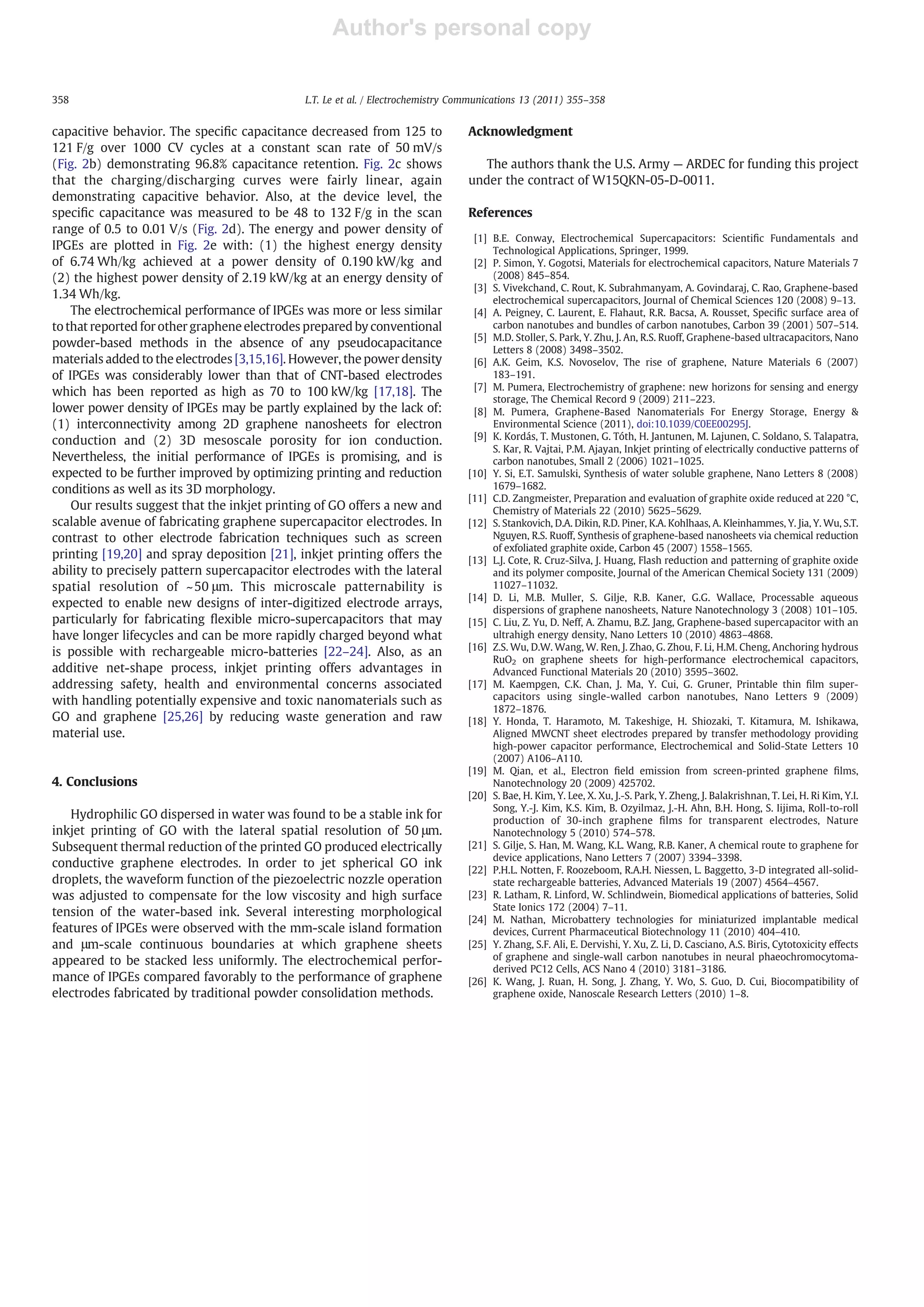 Graphene based supercapacitor | PDF