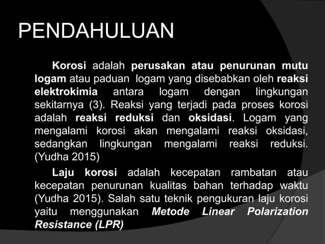 Linier polarization resistance oleh wahyudin | PPT