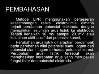 Linier polarization resistance oleh wahyudin | PPT