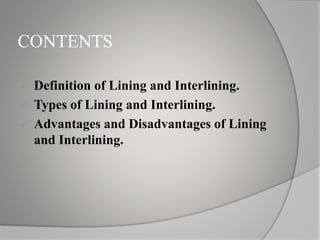 Lining & interlining | PPTX