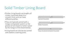 Install lining, panelling and moulding - Linings presentation | PPTX