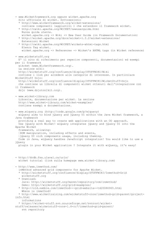 Link. apache wicket [santi caltabiano] | TXT