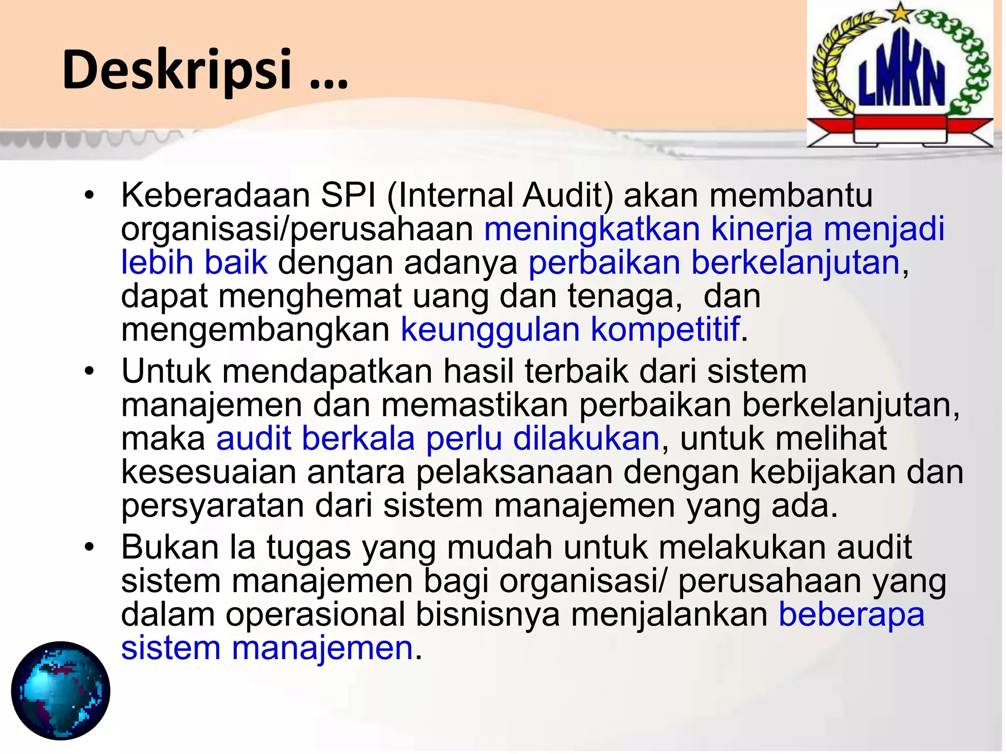 Link-Link MATERI _Pelatihan Dasar "Satuan Pengawasan Internal/SPI (Internal Audit)" | PPTX