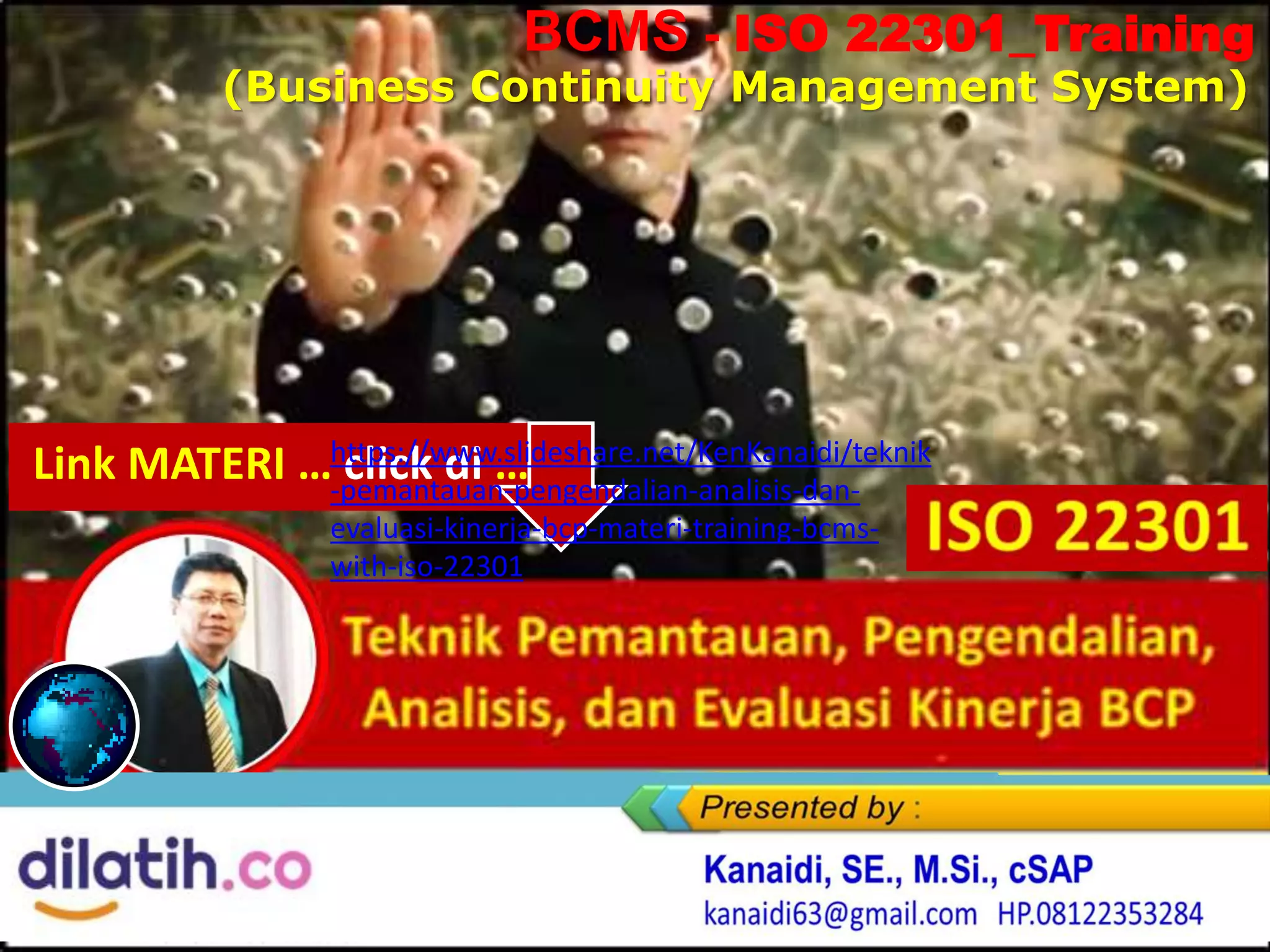RENCANA Pelaksanaan + Link-Link MATERI TRAINING "Business Continuity ...