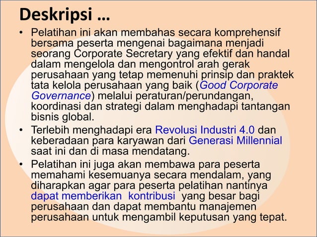 Link-Link MATERI Training_CORPORATE SECRETARY | PPT