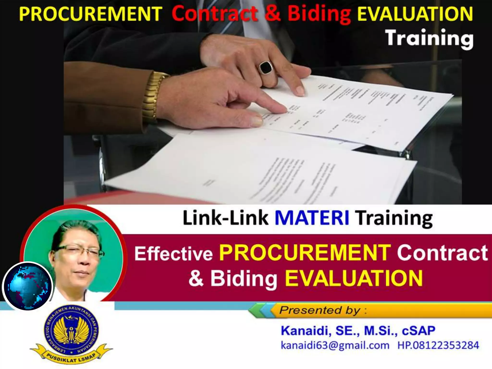 Link-Link MATERI Training _"Effective PROCUREMENT Contract & Biding ...