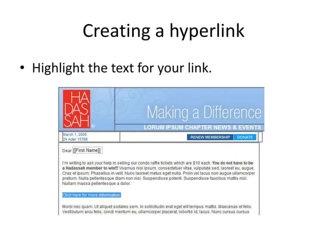 Creating a hyperlink (Powerpoint) | PPTX