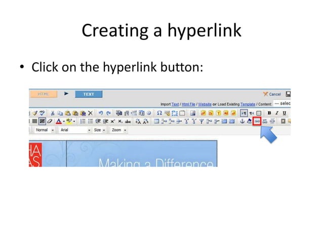 Creating a hyperlink (Powerpoint) | PPTX
