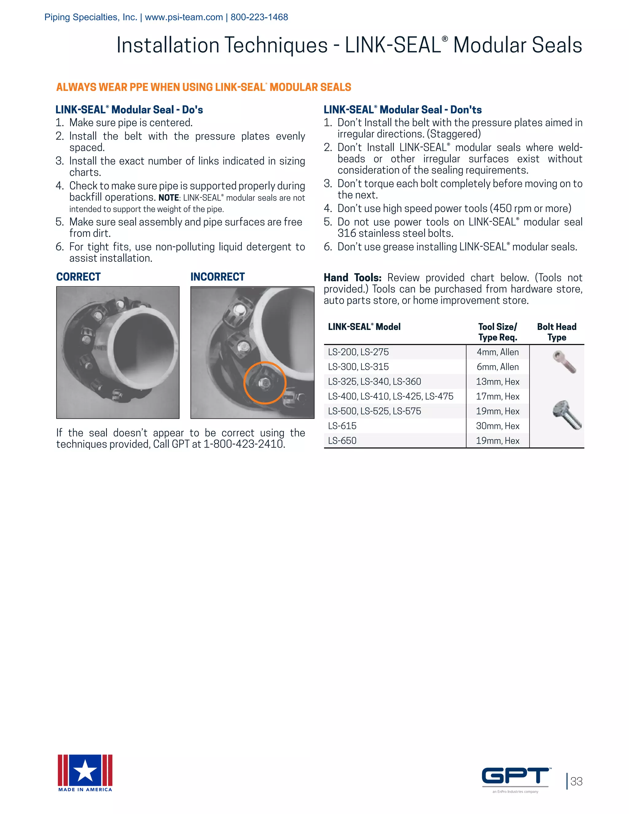 Link-Seal Modular Seals, Century-Line Sleeves, Cell-Cast Disks ...