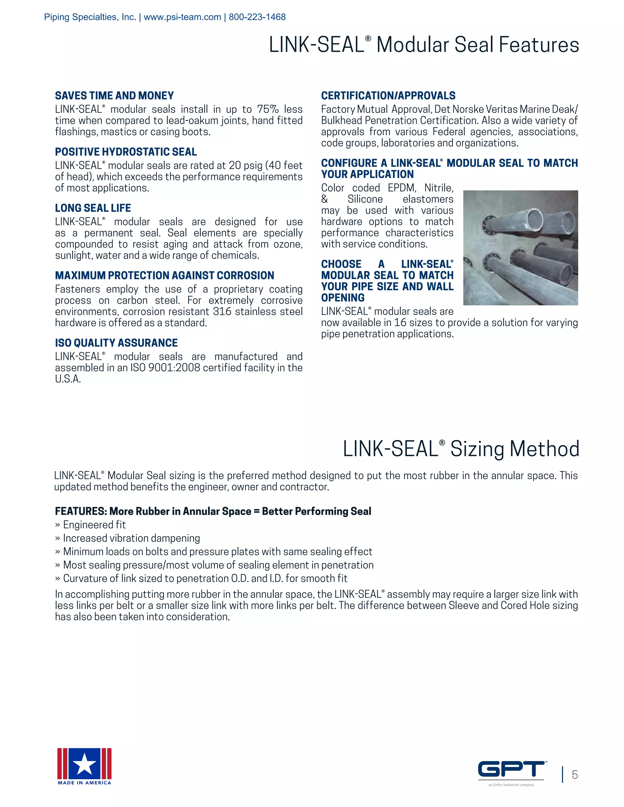 Link-Seal Modular Seals, Century-Line Sleeves, Cell-Cast Disks Engineering Manual & Buyers Guide ...