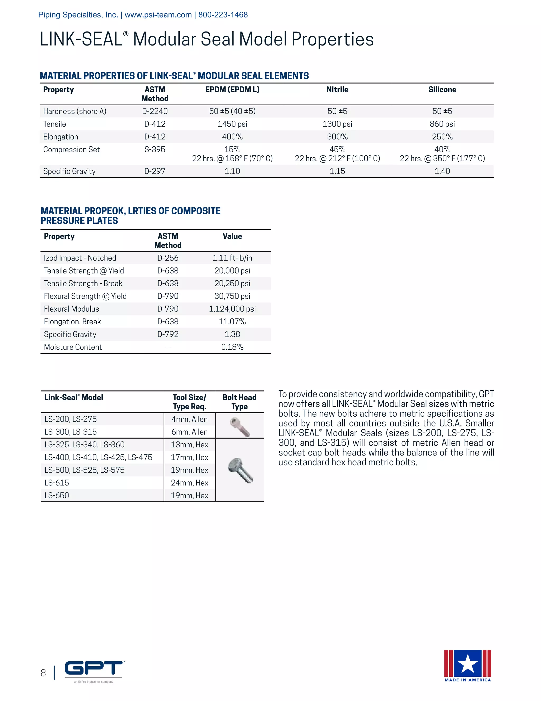 Link-Seal Modular Seals, Century-Line Sleeves, Cell-Cast Disks ...