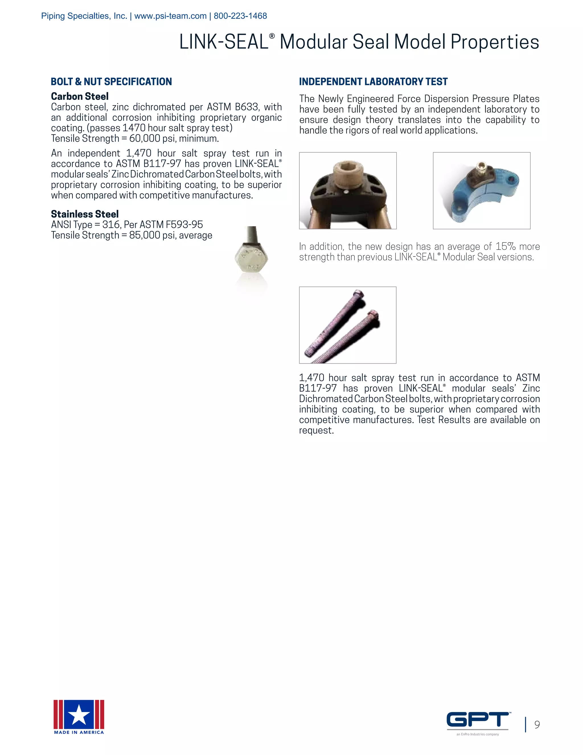 Link-Seal Modular Seals, Century-Line Sleeves, Cell-Cast Disks ...