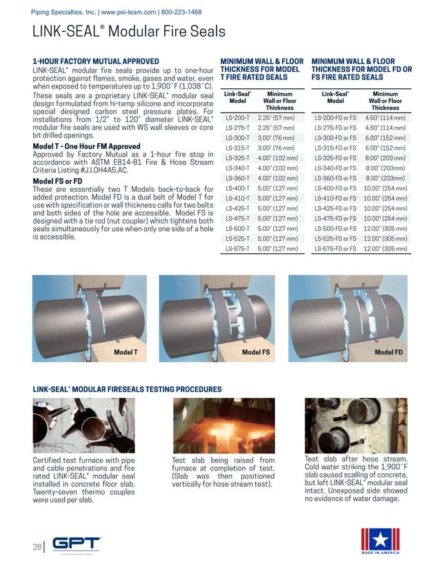 Link-Seal Modular Seals, Century-Line Sleeves, Cell-Cast Disks Engineering Manual & Buyers Guide ...
