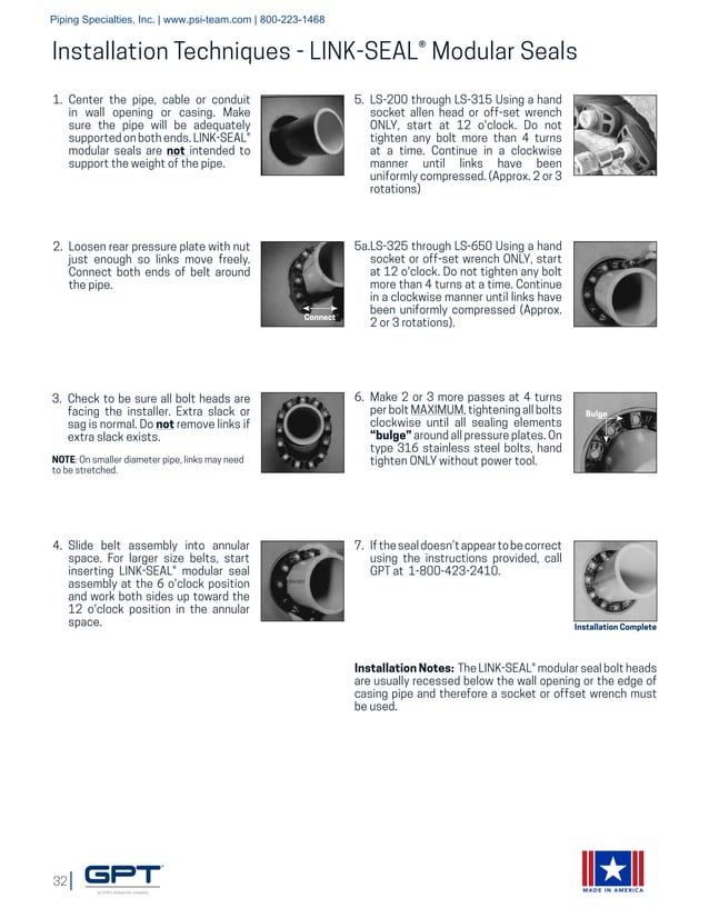 Link-Seal Modular Seals, Century-Line Sleeves, Cell-Cast Disks ...