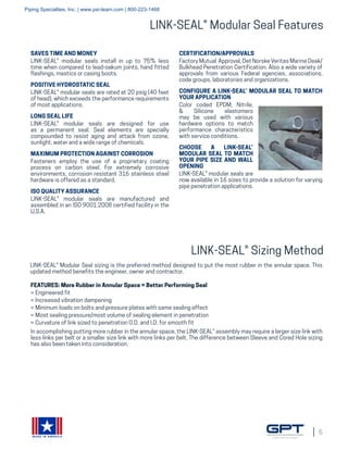 Link-Seal Modular Seals, Century-Line Sleeves, Cell-Cast Disks ...