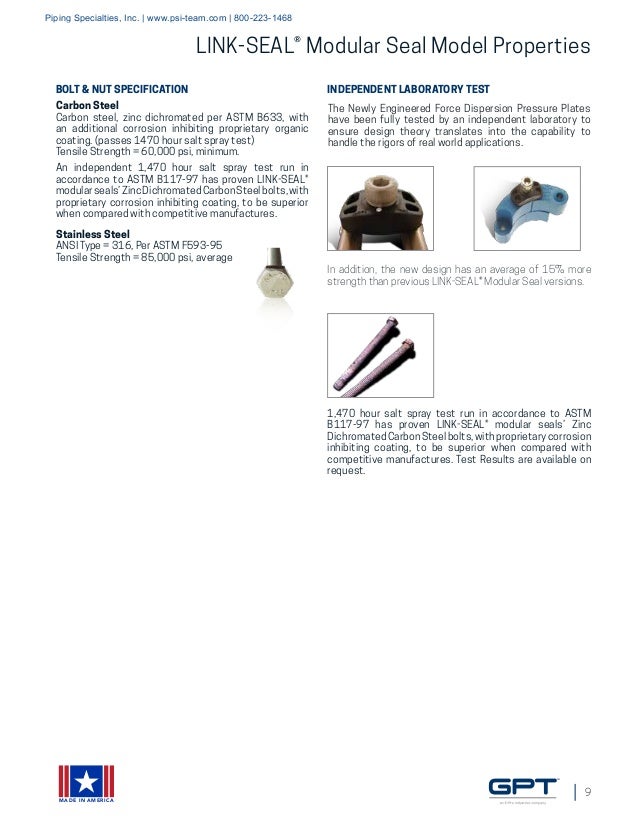 Link-Seal Modular Seals, Century-Line Sleeves, Cell-Cast Disks Engine…