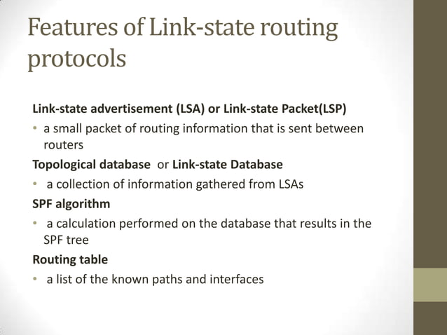 Link state routing protocol