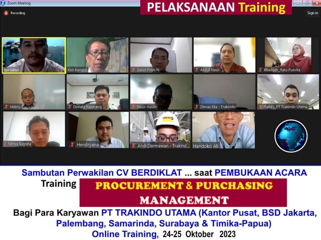 PELAKSANAAN + Link2 MATERI Training _"PROCUREMET and PURCHASING ...