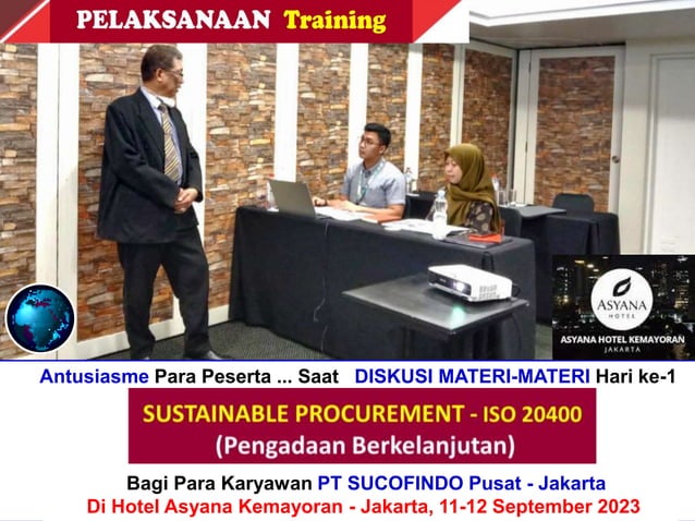 PELAKSANAAN + Link2 Materi Training "SUSTAINABLE PROCUREMENT (Pengadaan ...