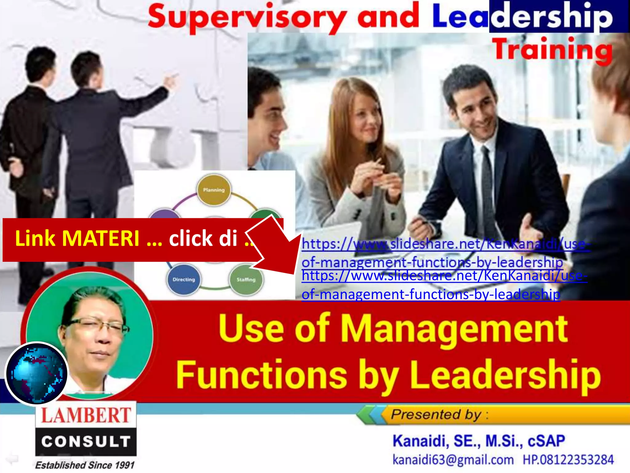 PELAKSANAAN + Link2 Materi TRAINING _"Effective Basic SUPERVISORY ...