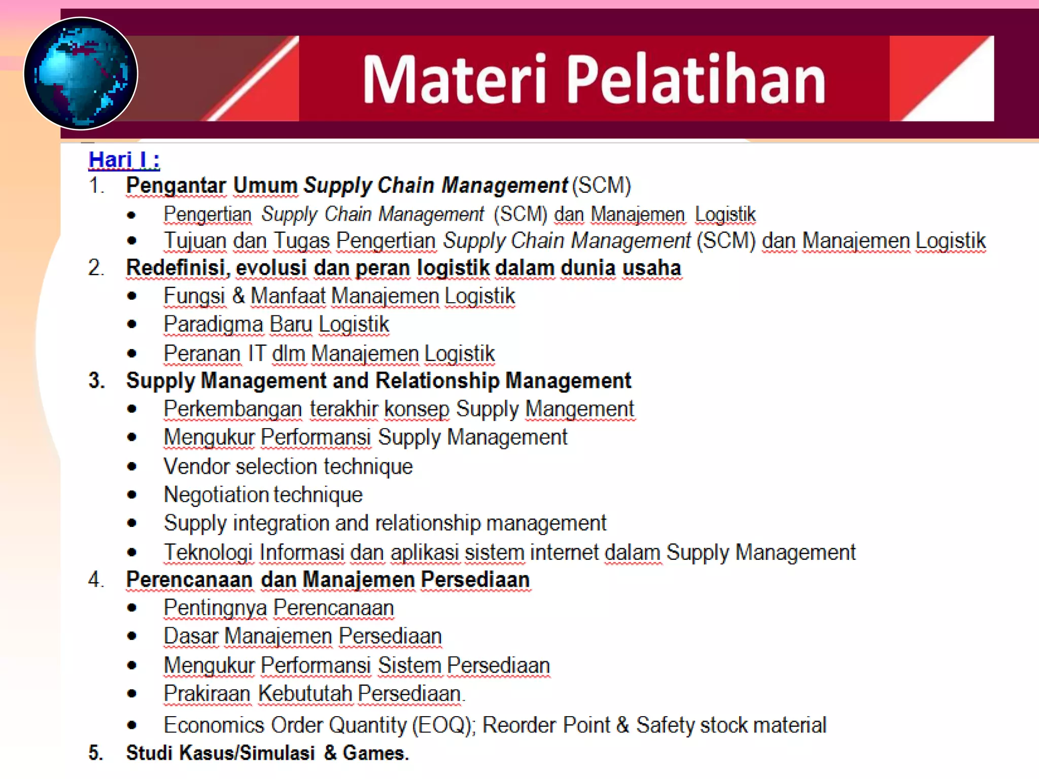 PELAKSANAAN + Link2 Materi TRAINING _"Effective PPIC & LOGISTICs ...