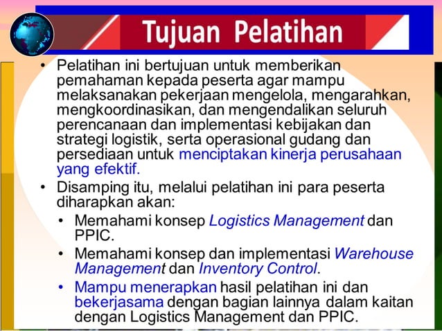 PELAKSANAAN + Link2 Materi TRAINING _"Effective PPIC & LOGISTICs ...
