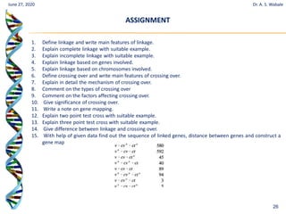 Linkage and crossing over | PDF
