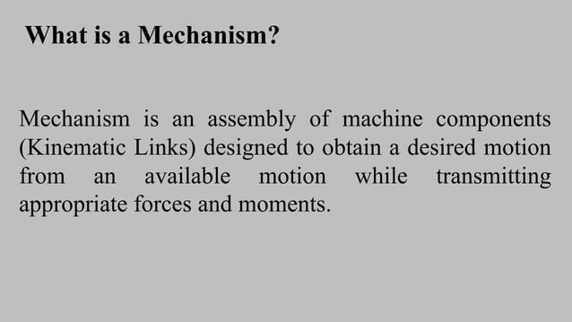 Linkage mechanisms - Presentation | PPTX