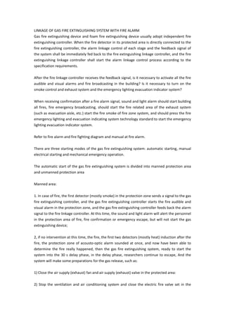 linkage of gas fire extinguishing system with fire alarm | PDF