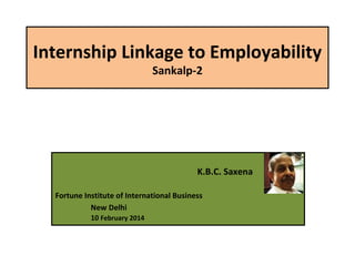 Linkage of summer internship to employability | PPT