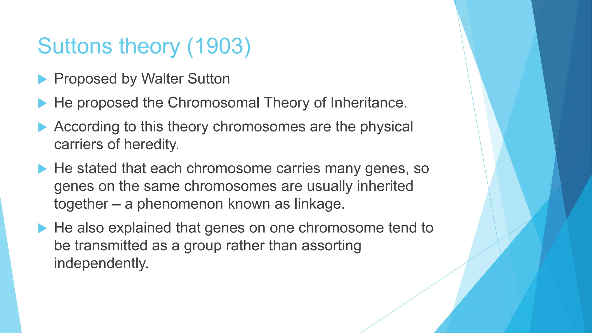 chromosomal theory of inheritance, linkage and crossing over | PDF