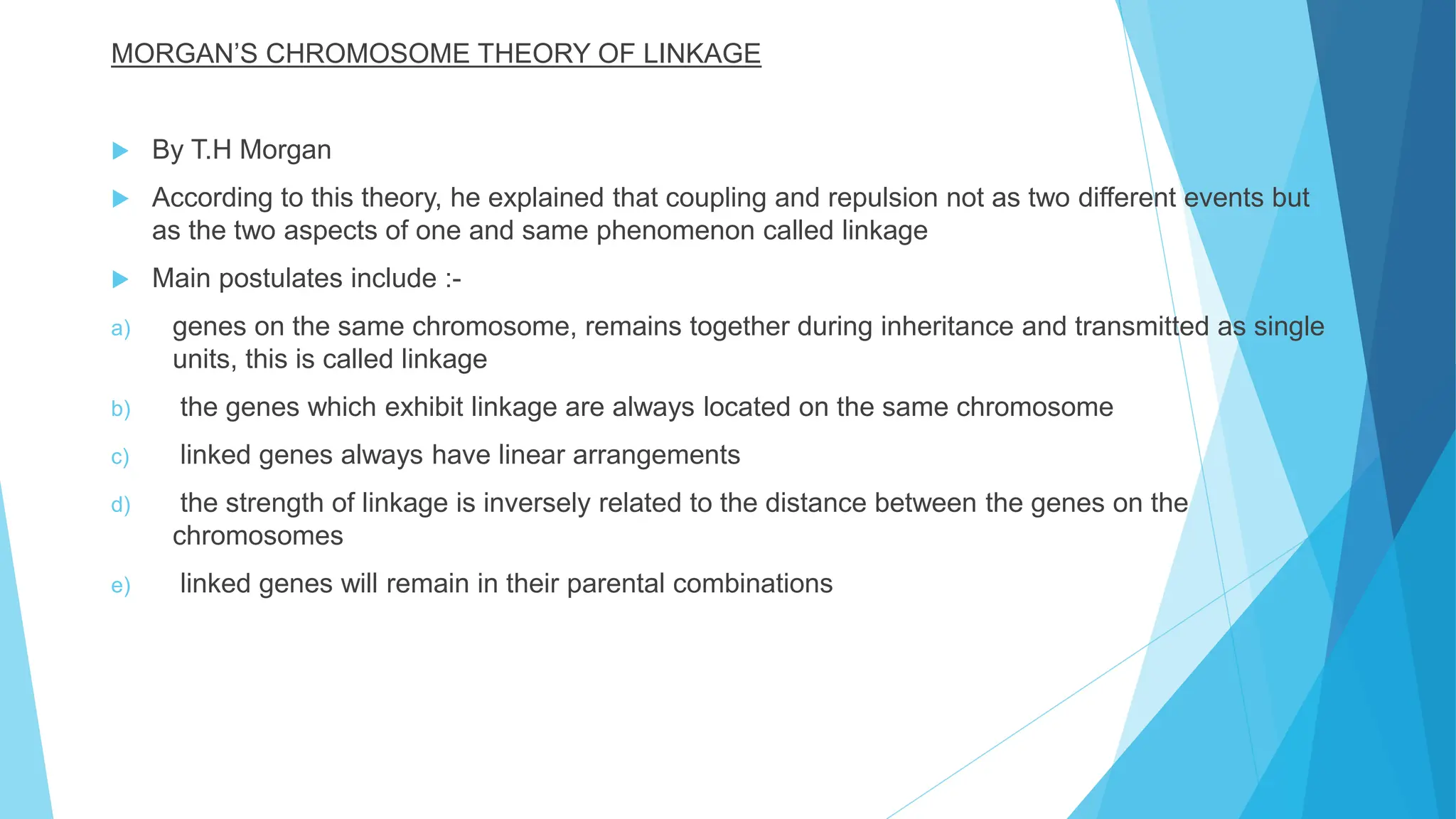 chromosomal theory of inheritance, linkage and crossing over | PDF