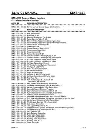 Link Belt Crane RTC-8030 Service Manual | PDF