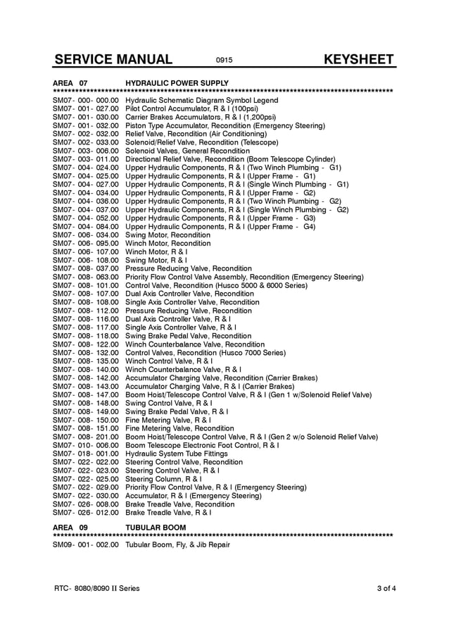 Link Belt Crane RTC-8030 Service Manual | PDF