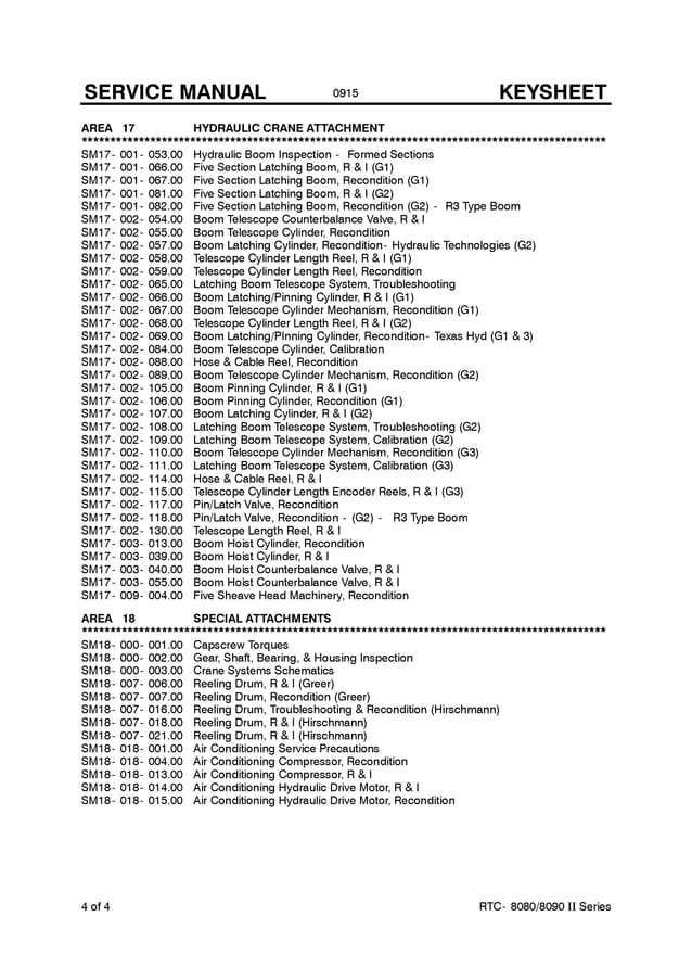 Link Belt Crane RTC-8030 Service Manual | PDF