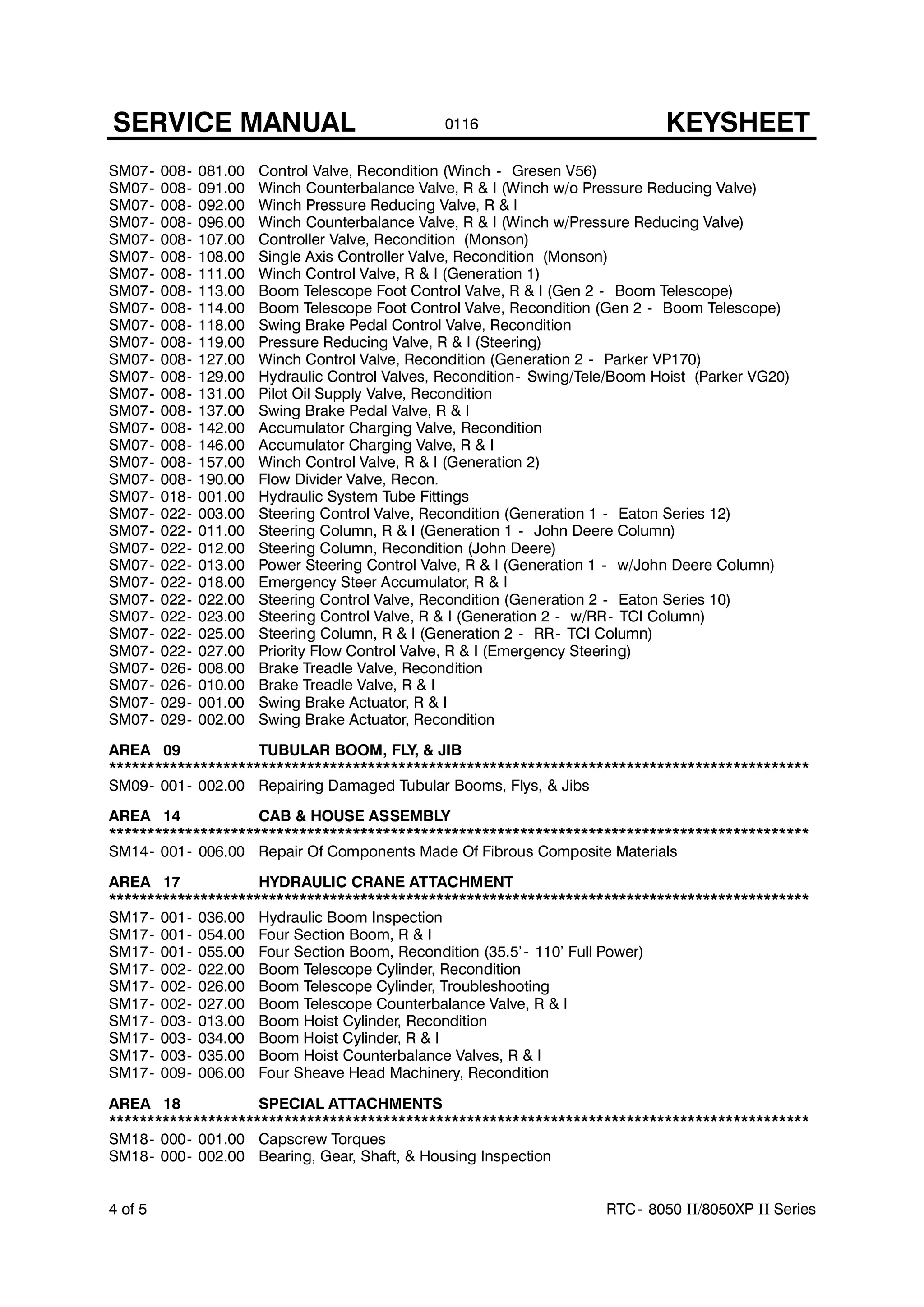Link Belt Crane RTC-8040XL Service Manual | PDF
