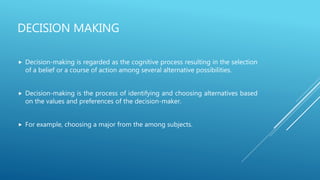 Link between perception & decision making. | PPTX