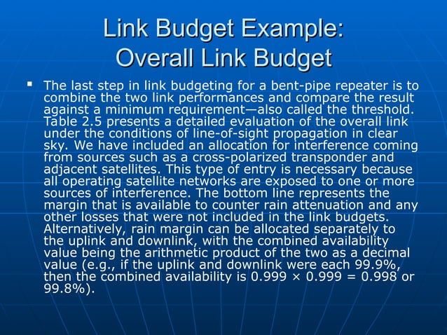 Link budget in Satellite Communication 1 | PPT