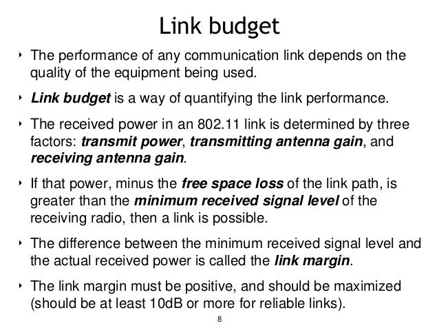 Link budget calculation