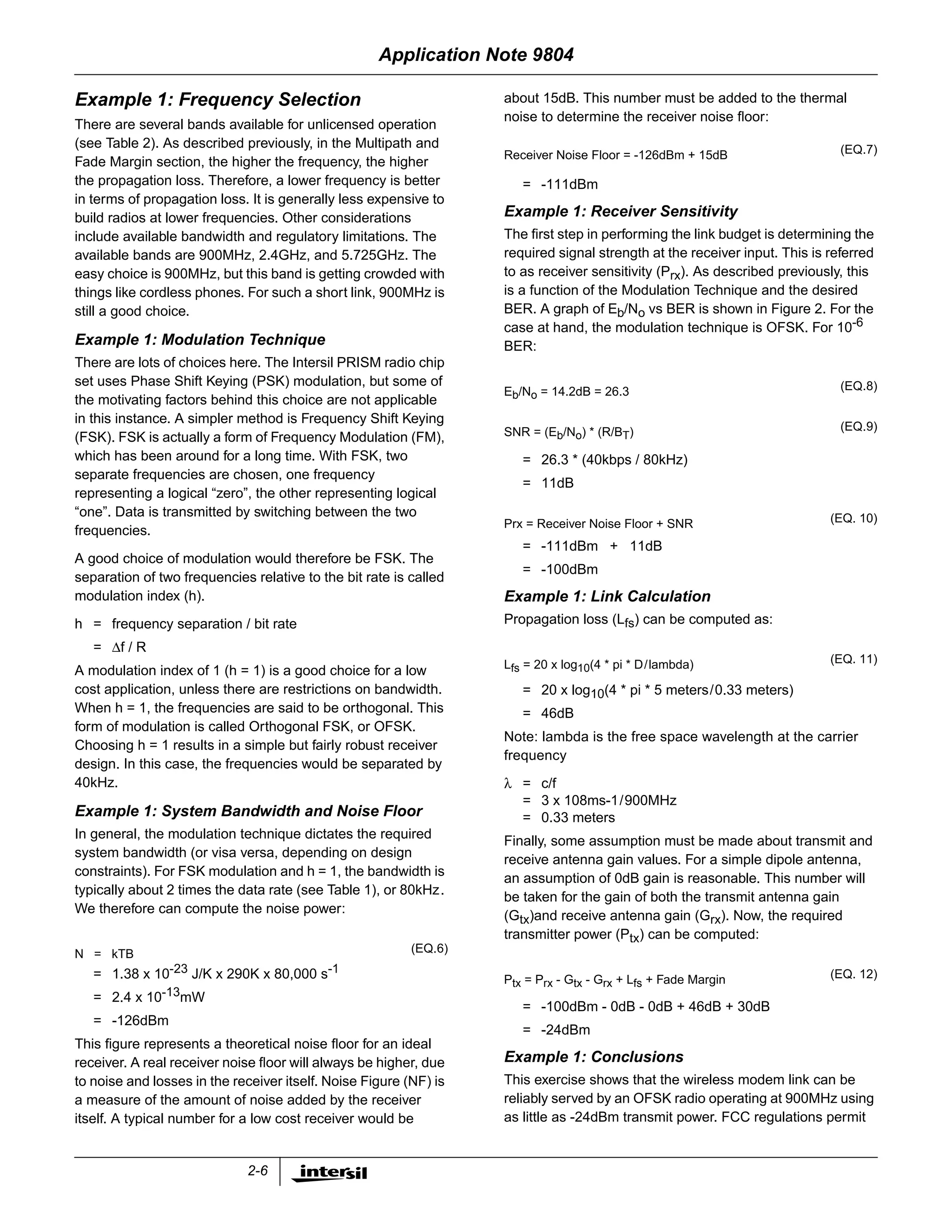 Link budjet radio and spread spectrum theory | PDF