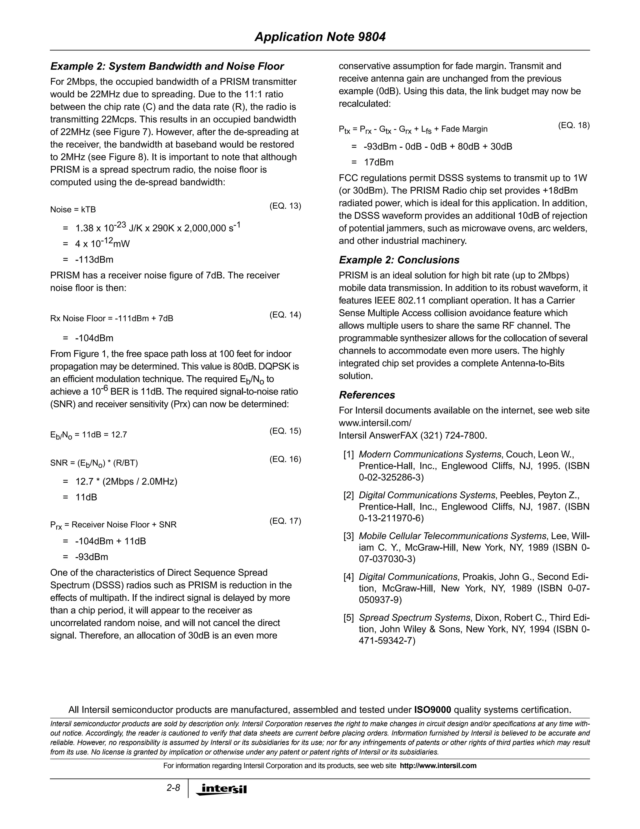 Link budjet radio and spread spectrum theory | PDF