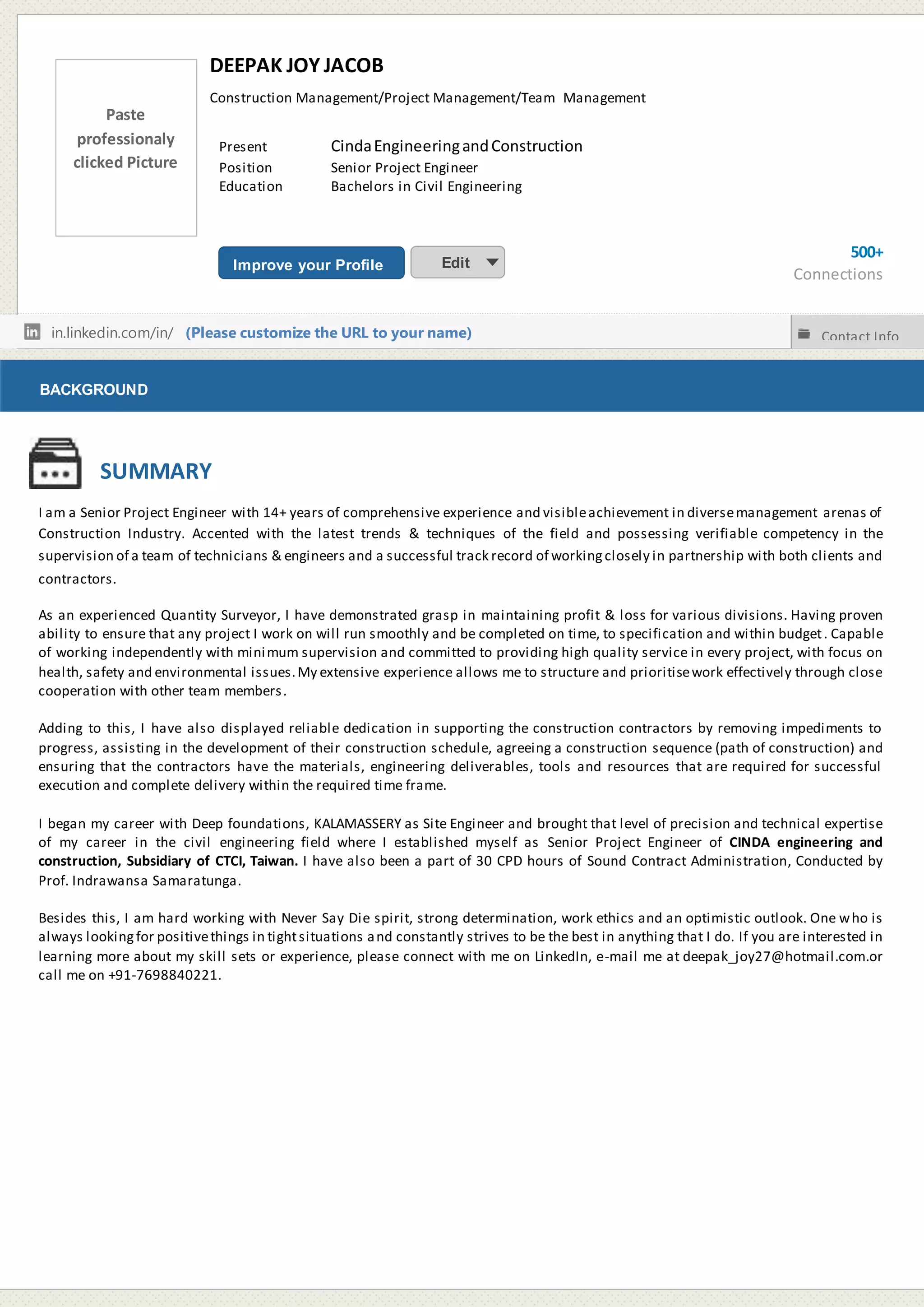 Senior Civil Engineer | DOCX