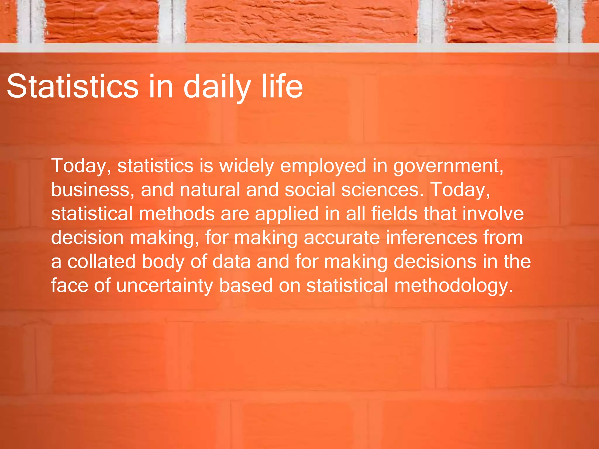 Statistics in real life | PPTX